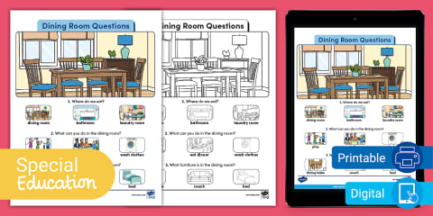 Life Skills: Art Room at School Comprehension Worksheet for Special ...