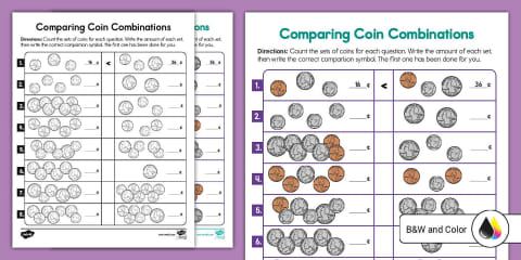 Second Grade Counting Coins Ice Cream Cone Activity
