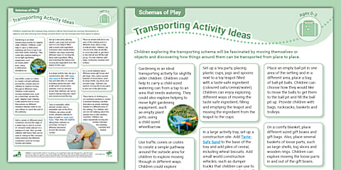 EYFS (Ages 0-3) Schemas of Play: Orientation Activity Ideas