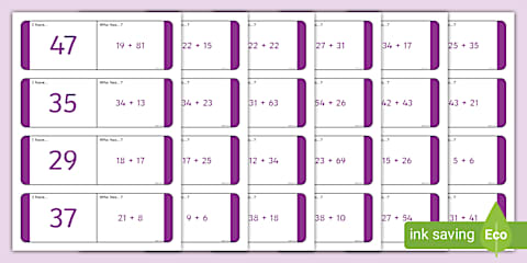 Maths Addition Subtraction Doubling and Halving Loop Cards Up to 100 12 ...