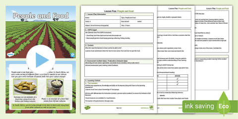 People and Food Worksheet