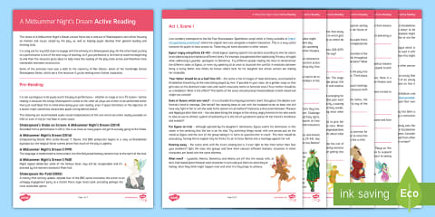 A Midsummer Nights Dream Characters Description Worksheets