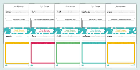 Healthy Eating Food Pyramid Writing Worksheet