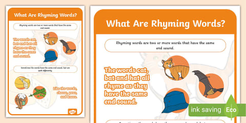 100 Rhyming Words Display Poster
