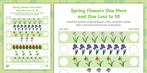 Spring-Themed 2D Shapes Count and Colour Worksheet