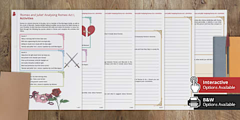 'Romeo and Juliet' Character and Quote Match-Up Activity