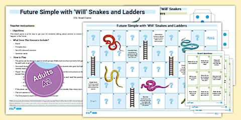 ESL Adverbs 'Tell Us About' Board Game [Adults, A2]