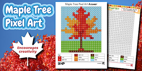 Maple Tree Pixel Art Template