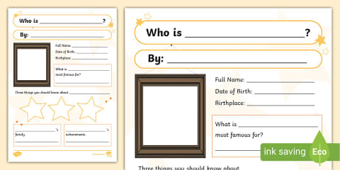 Features of a Biography Writing Checklist