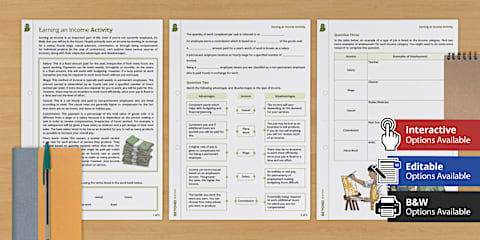 Calculating Simple Interest Activity Sheet