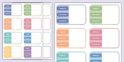Student Computer Login Cards