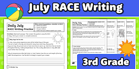 Third Grade September RACE Writing Morning Work