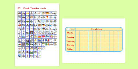Multicoloured Patterns Editable Visual Timetable