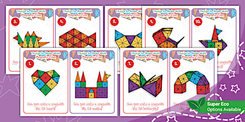 Magnetic Tile Challenge Cards
