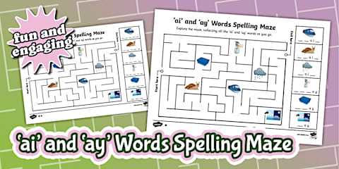 Grade 3 Phonics: ai, ay, a-e Printable Game