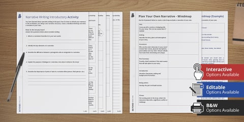 Narrative Writing Sentence Starters for Stories