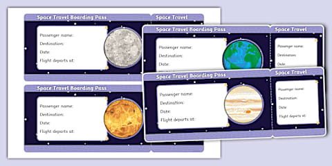 Space Travel Agency Role Play Tickets
