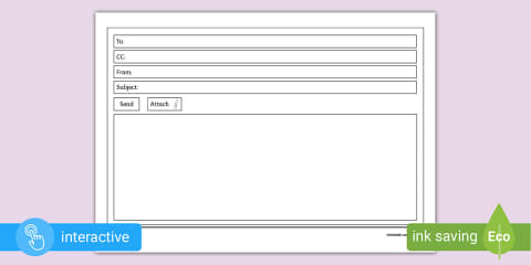 Email a Story Character Writing Frame Template