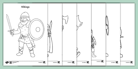 The Vikings Colouring Sheets