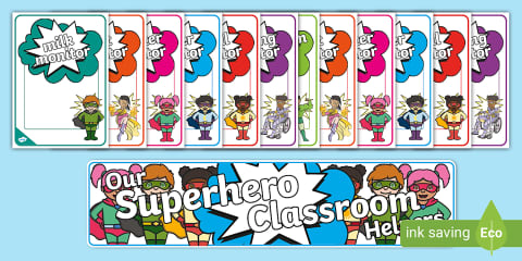 Retro-Themed Classroom Jobs Display Poster