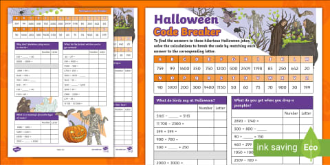 KS2 Unplugged Halloween Coding Picture