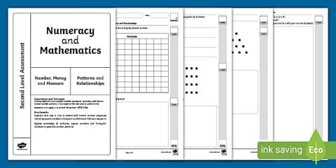 Interactive PDF: First Level Numeracy and Mathematics Assessment - Patterns and Relationships