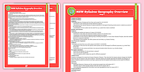 NSW Syllabus Stage 2 Objectives and Outcomes Stickers