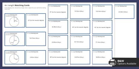 Circumference to Arc Length Structured Worksheet