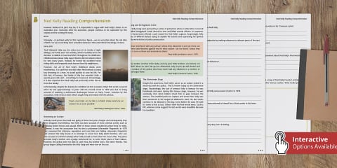 Ned Kelly Timeline Worksheets