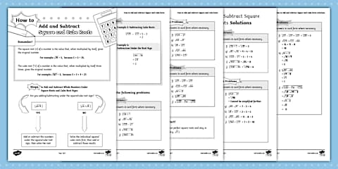 Square Roots and Cube Roots Activity Sheet