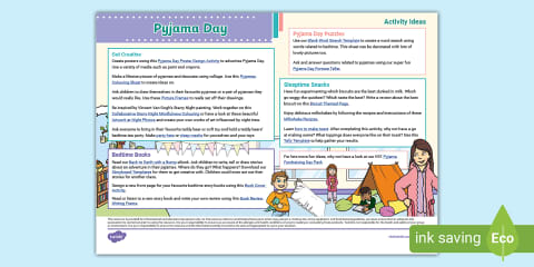 Pyjama Day Colouring Poster