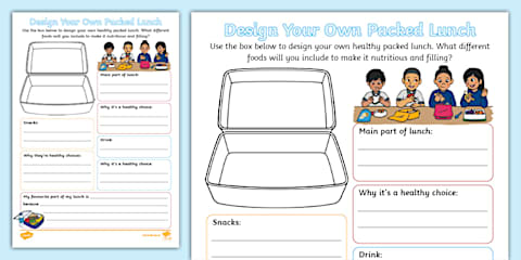 Balanced Lunchbox Cut and Paste Activity