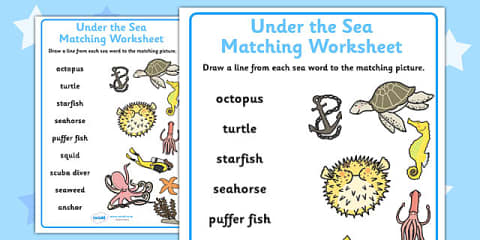 Safari Word and Picture Matching Sheets