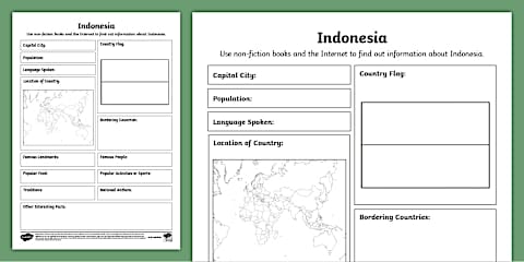 Australia and Indonesia Comparison Worksheets | Twinkl