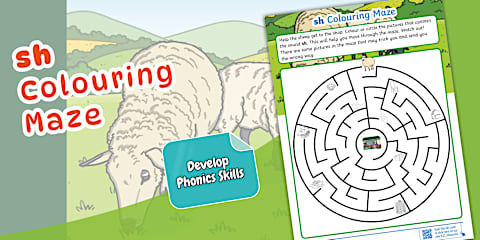 'ur' Phonics Colouring Maze
