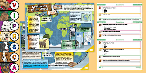All About Our Continents - Reading Comprehension with Structured ...