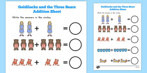 Goldilocks and the Three Bears Addition and Subtraction Within 10 Maze