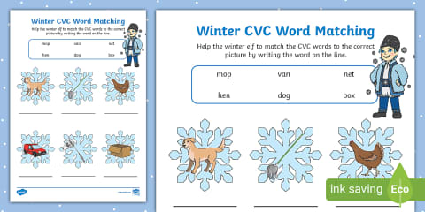 KS1 Snow Word Mat