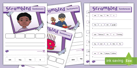Sentence Scramble Worksheets