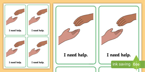 I Need Help Please Support Cards - learning support, word cards