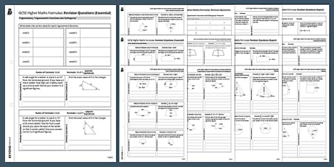 GCSE Higher Maths Word Mat Pack