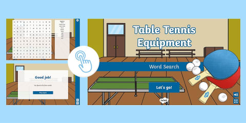 Table Tennis Word Search
