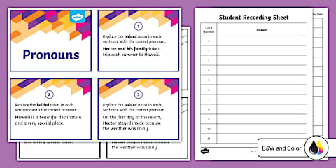 Sixth Grade Pronouns Reference Sheet