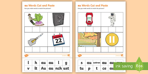 Grade 3 Phonics: au and aw sound peg card activity