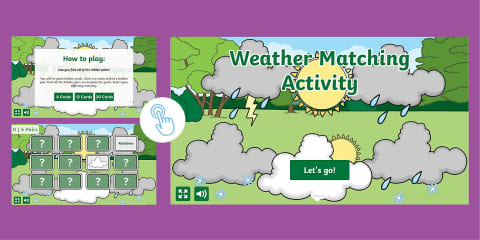 Weather Symbols Interactive Shadow Matching Game