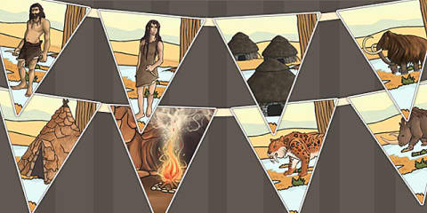 The Stone Age Page Borders - Writing resource