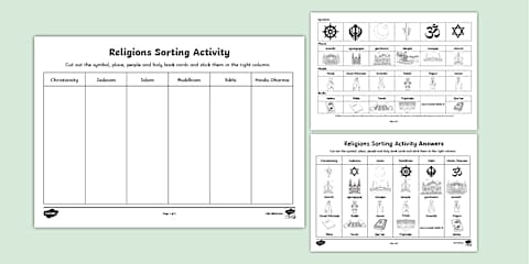 Festivals and Customs of Religions in South Africa Activity Sheet