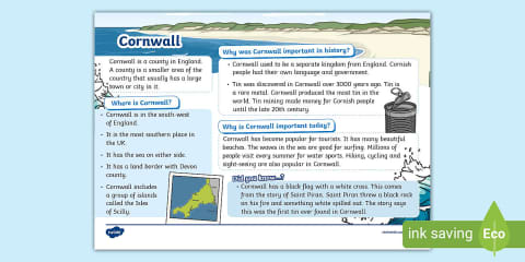 Cornwall Fact File Template