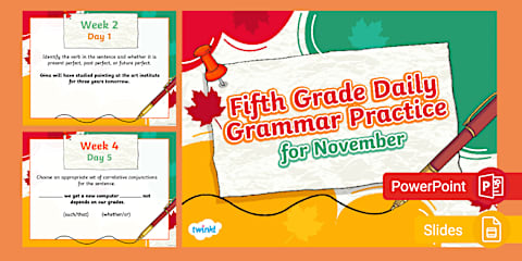 Fifth Grade Daily Grammar Practice for March PowerPoint & Google Slides