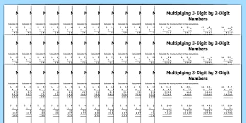 2 Digit by 2 Digit (2x2) Multiplication Worksheets